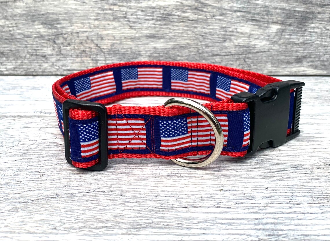 American Flag Dog Collar / American Flag Collar / Flag Collar - Etsy