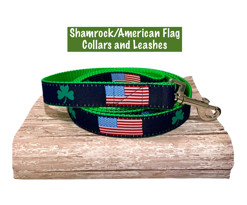 Shamrock Collar / American Flag Collar / Collar and Leash Set / Irish ...
