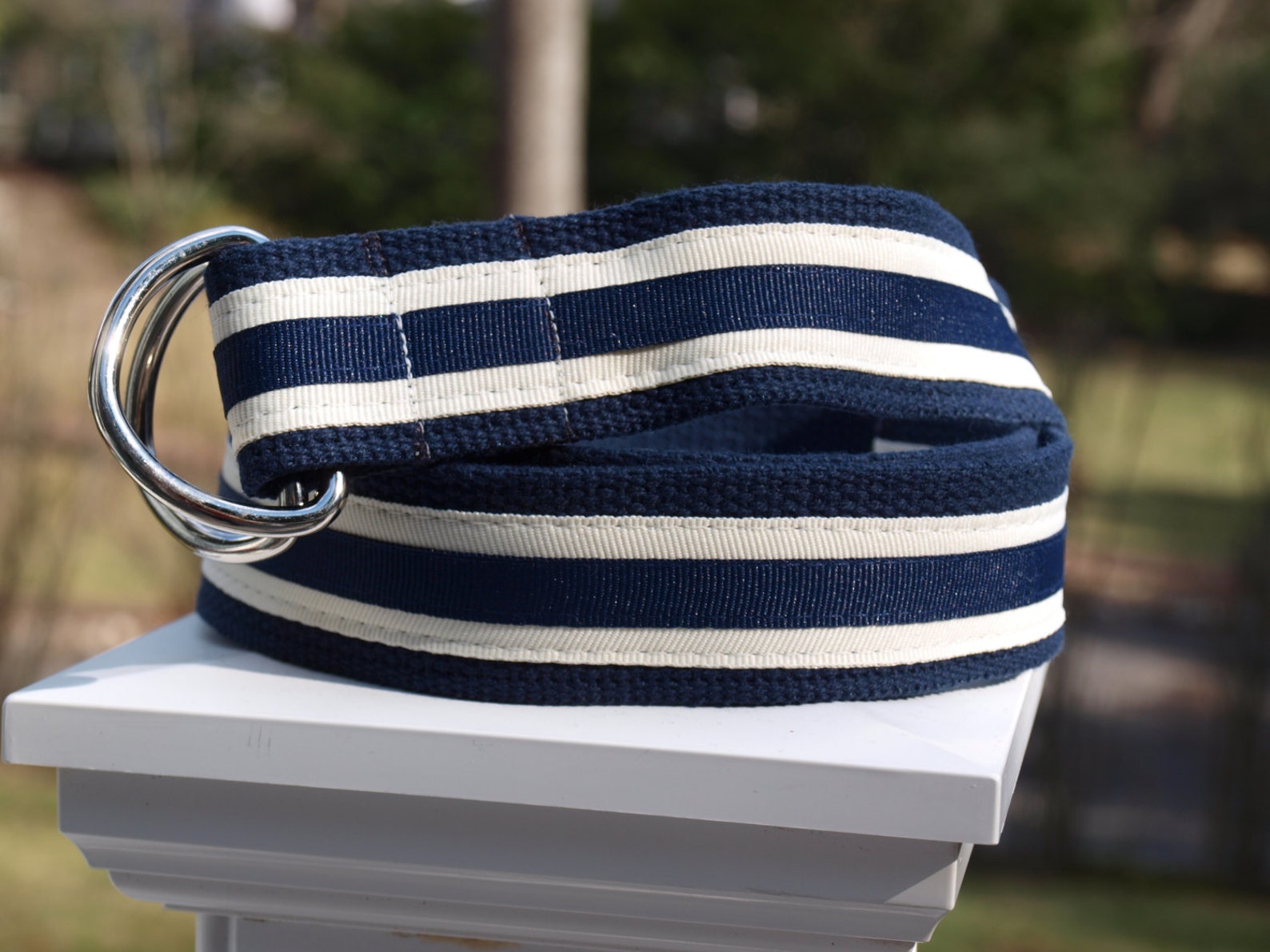Mens Striped Ribbon Belt – Collegiate Style, D-ring Canvas Belt - Etsy