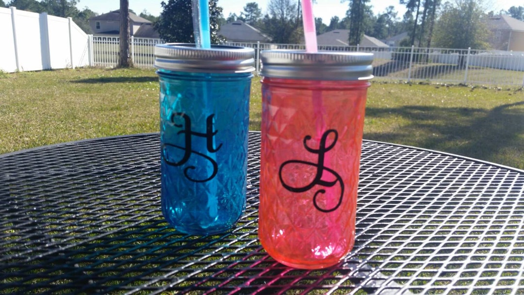Personalized 12oz Mason Jar Sippy Cup - CHOOSE YOUR COLOR ...