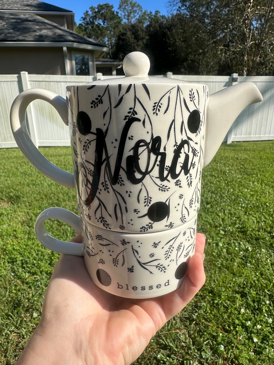 Personalized Tea Pot or Coffee Pot With Cup - Choose Name on Tea Pot ...