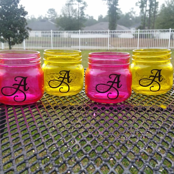 Monogram Mason Jar - Etsy