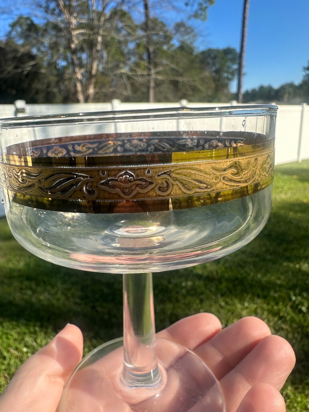 Vintage Mid Century Libby Gold Scroll Glassware - Set of 5 - Dessert or ...