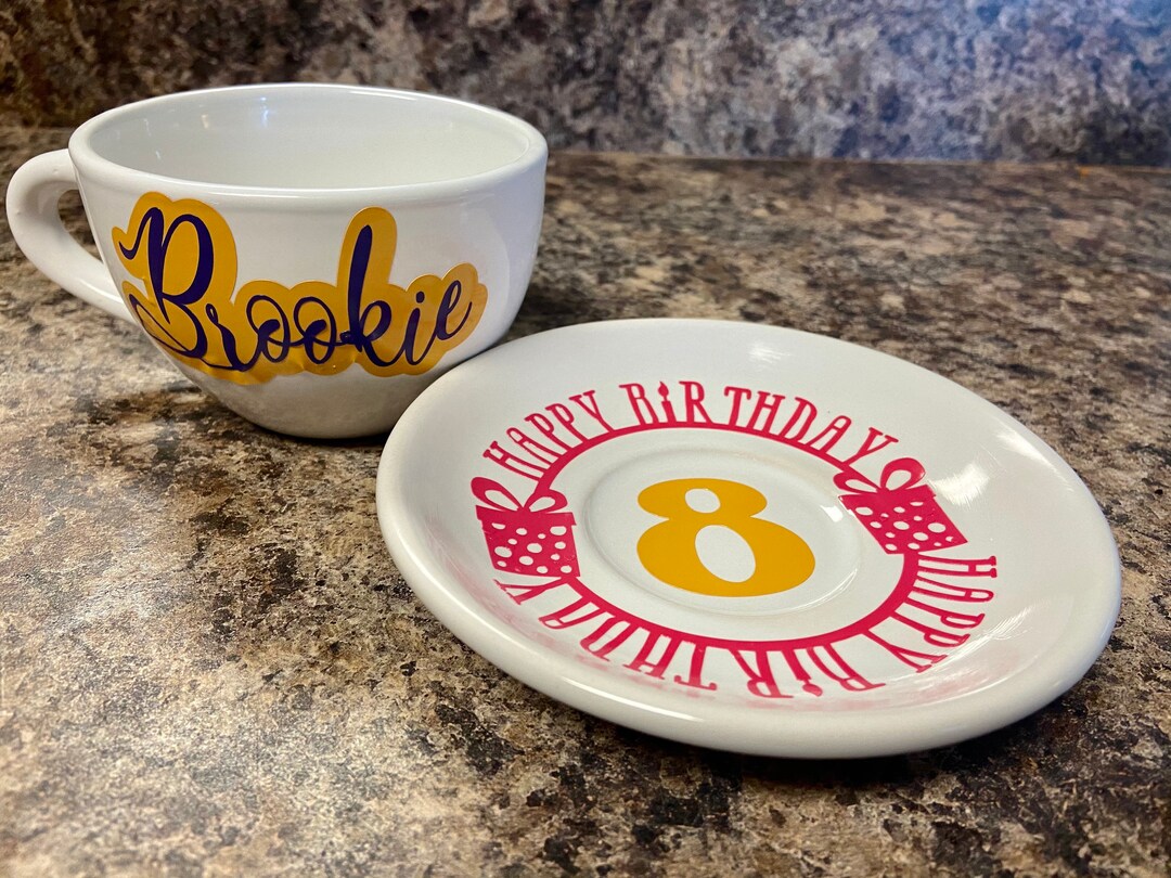 Birthday Tea Cup and Saucer Set - Personalized With Name and Birthday ...