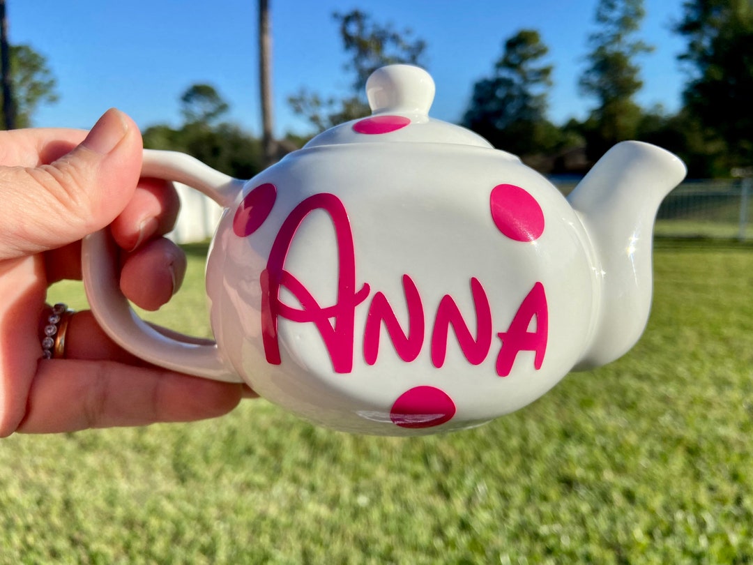 Personalized Tea Pot 10oz Tea Pot Choose Name and Color-disney Font. - Etsy