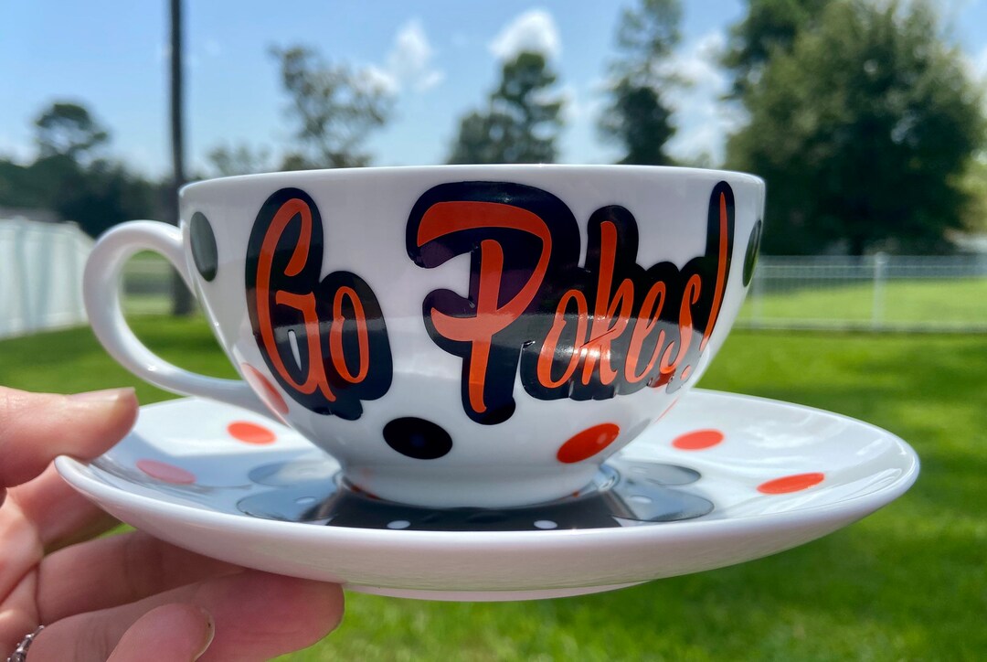 Oklahoma State Coffee Cup & Saucer Set – Personalized College Gift - Etsy