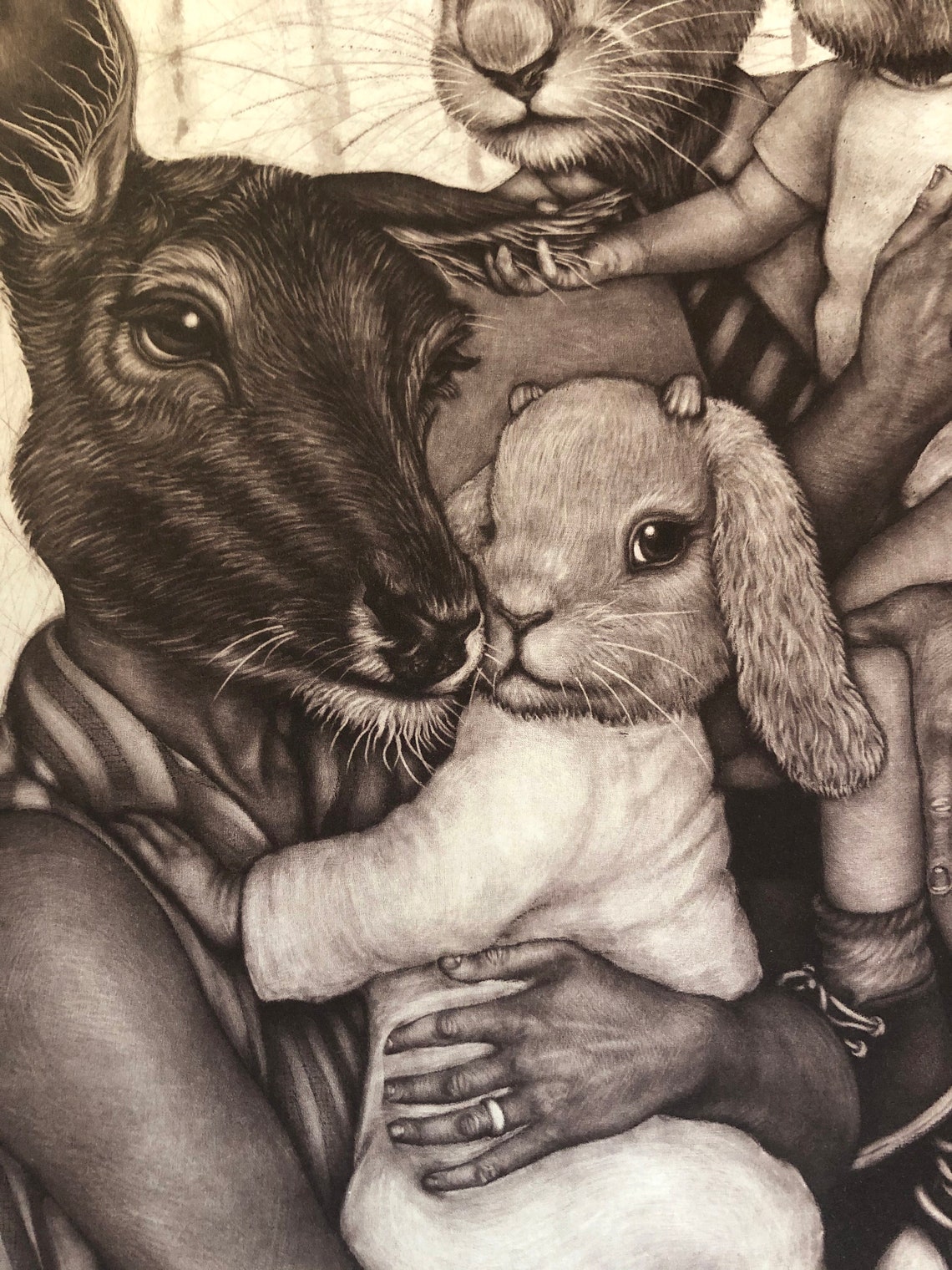 Jackalope Family Original Intaglio Print by Carrie - Etsy