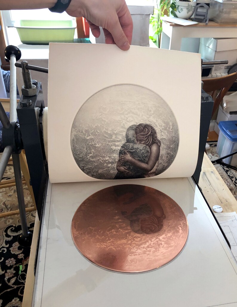 Kindred Original Intaglio Mezzotint Print by Carrie Lingscheit - Etsy