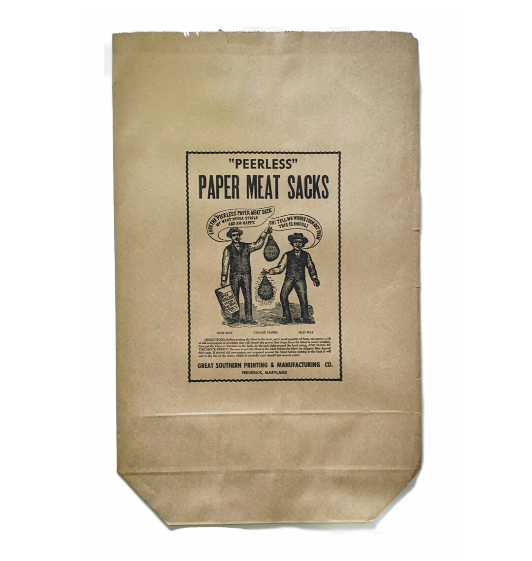 Rare Graphic Antique Paper Meat Sack Frederick Maryland - Etsy