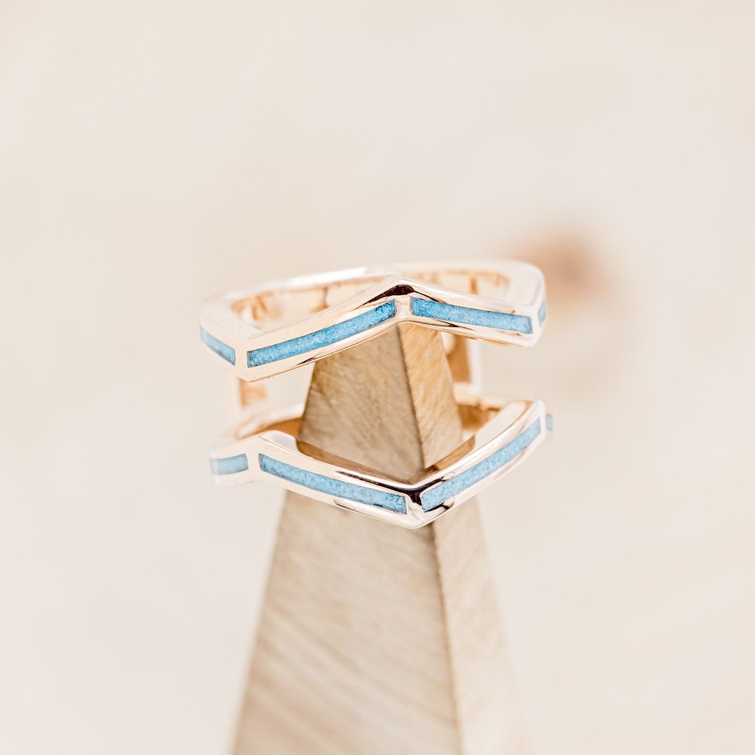 The lina Turquoise Ring Guard in 14K Gold Staghead Designs - Etsy