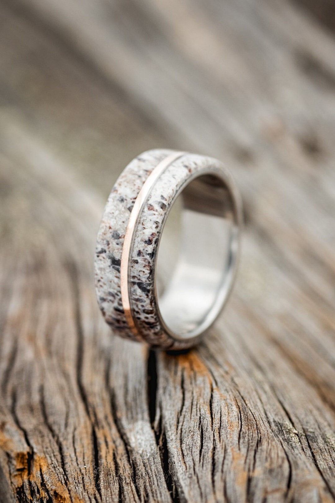 The "golden" - Elk Antler & a 14K Gold Inlay Wedding Band - Staghead ...