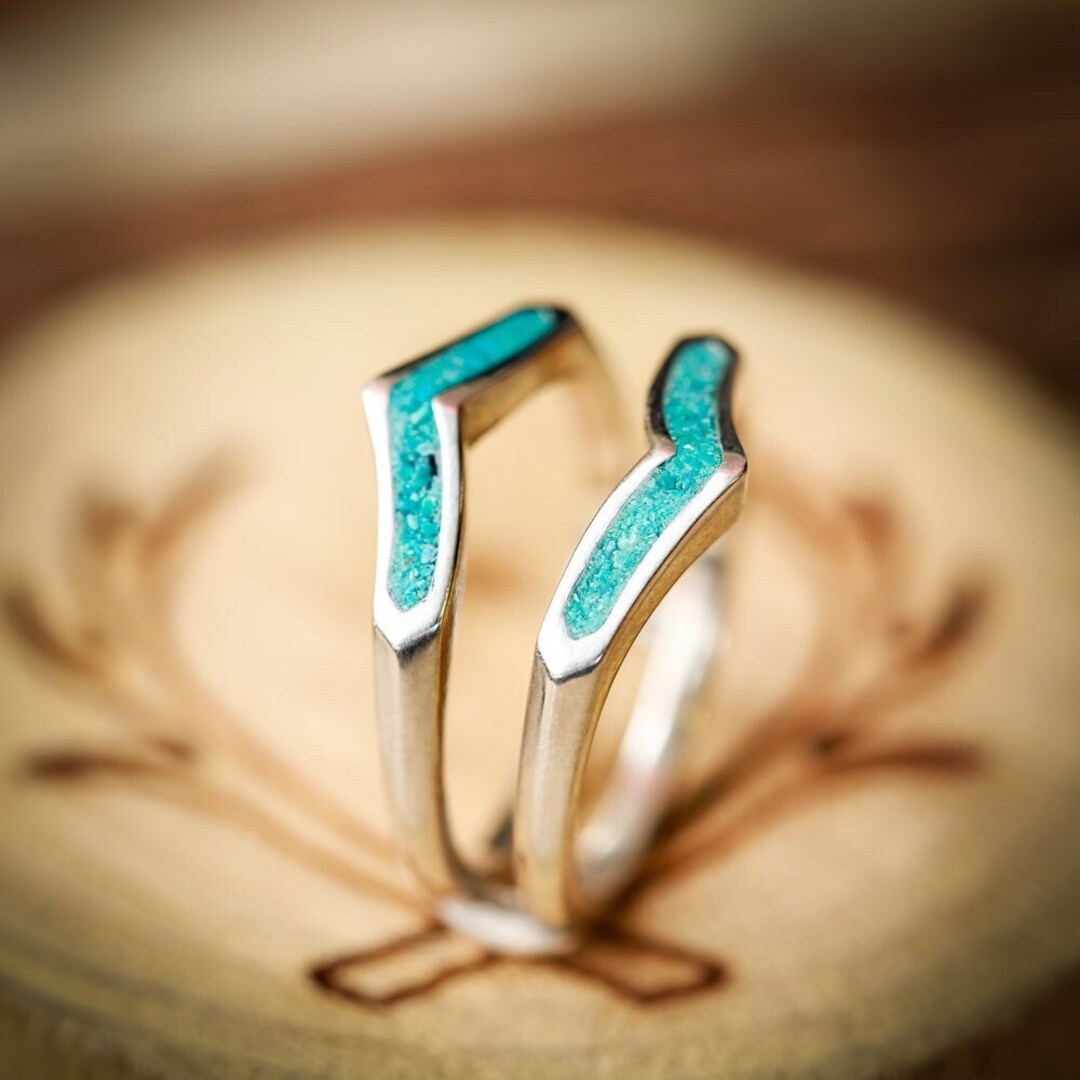 The zuni Turquoise Ring Guard available in 14K Rose, Yellow, or White ...