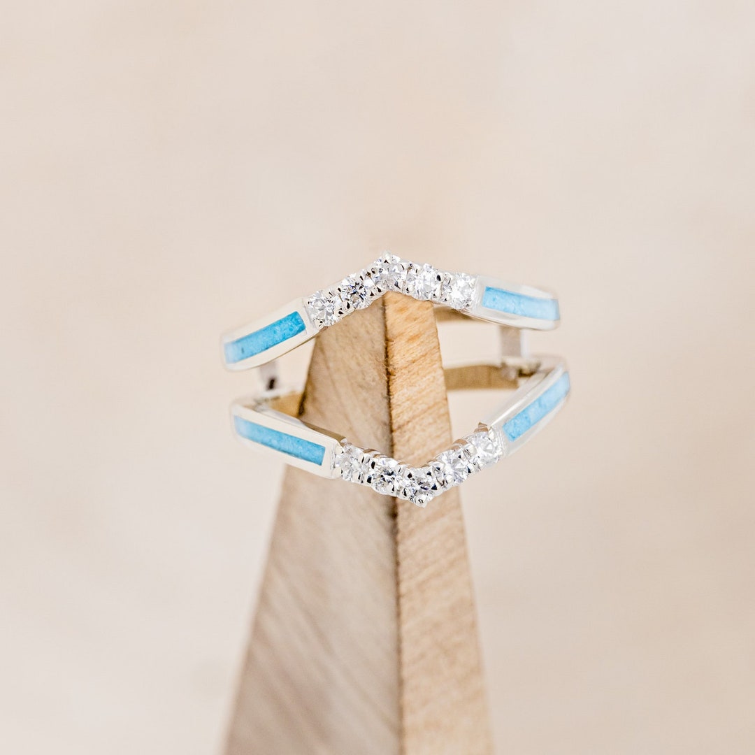 The raya Ring Guard Turquoise Ring Guard With Diamond Accents Staghead ...