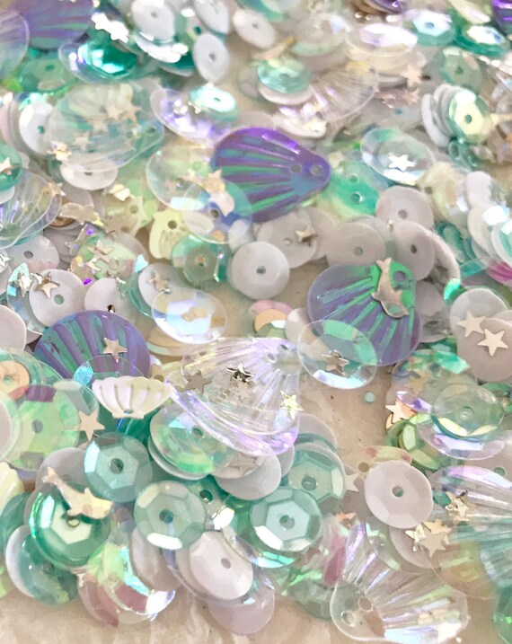Glitter Loose Sequins Mix Beach Shells Confetti Mermaid MIX | Etsy