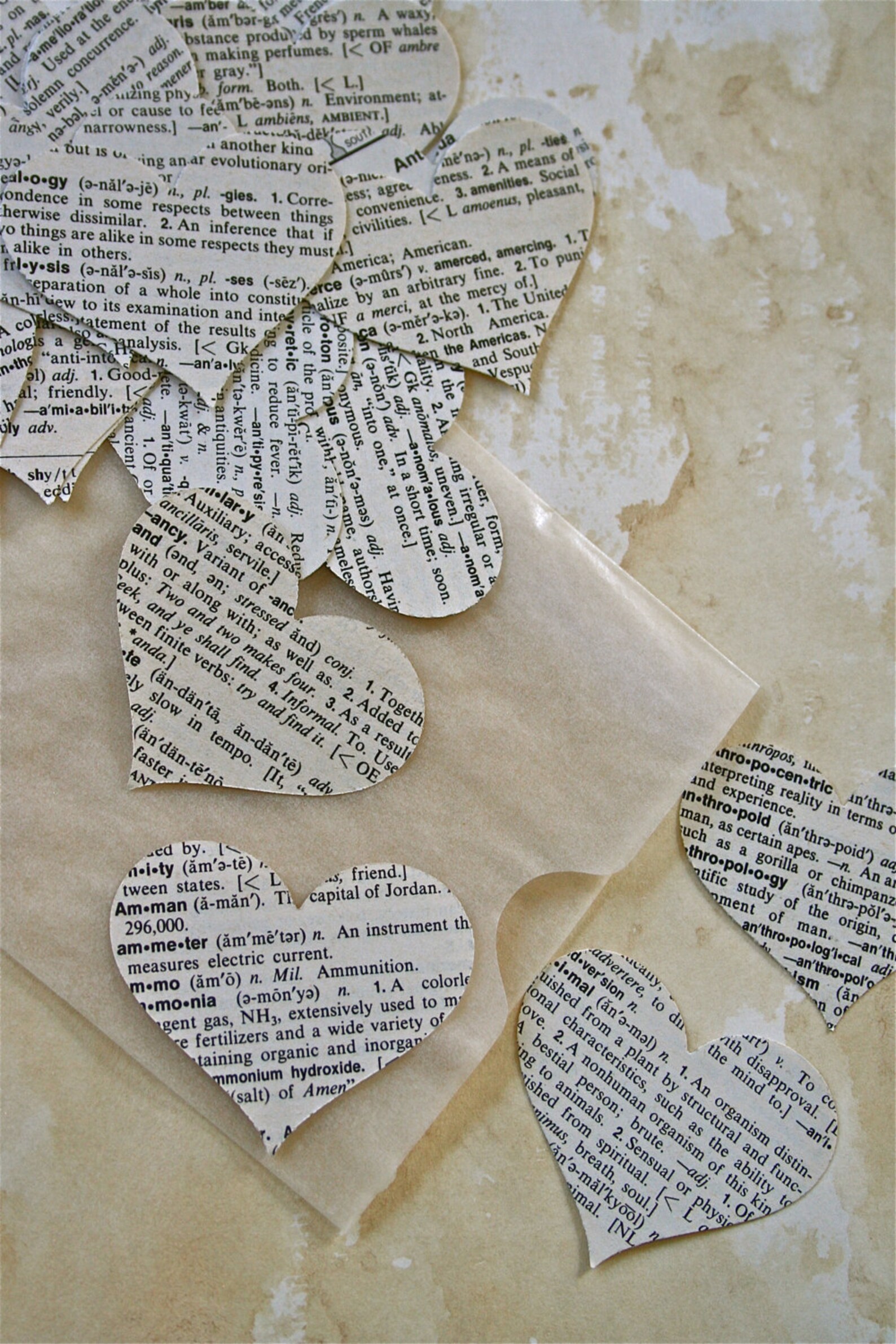 Large Hearts Dictionary Paper Confetti - Etsy