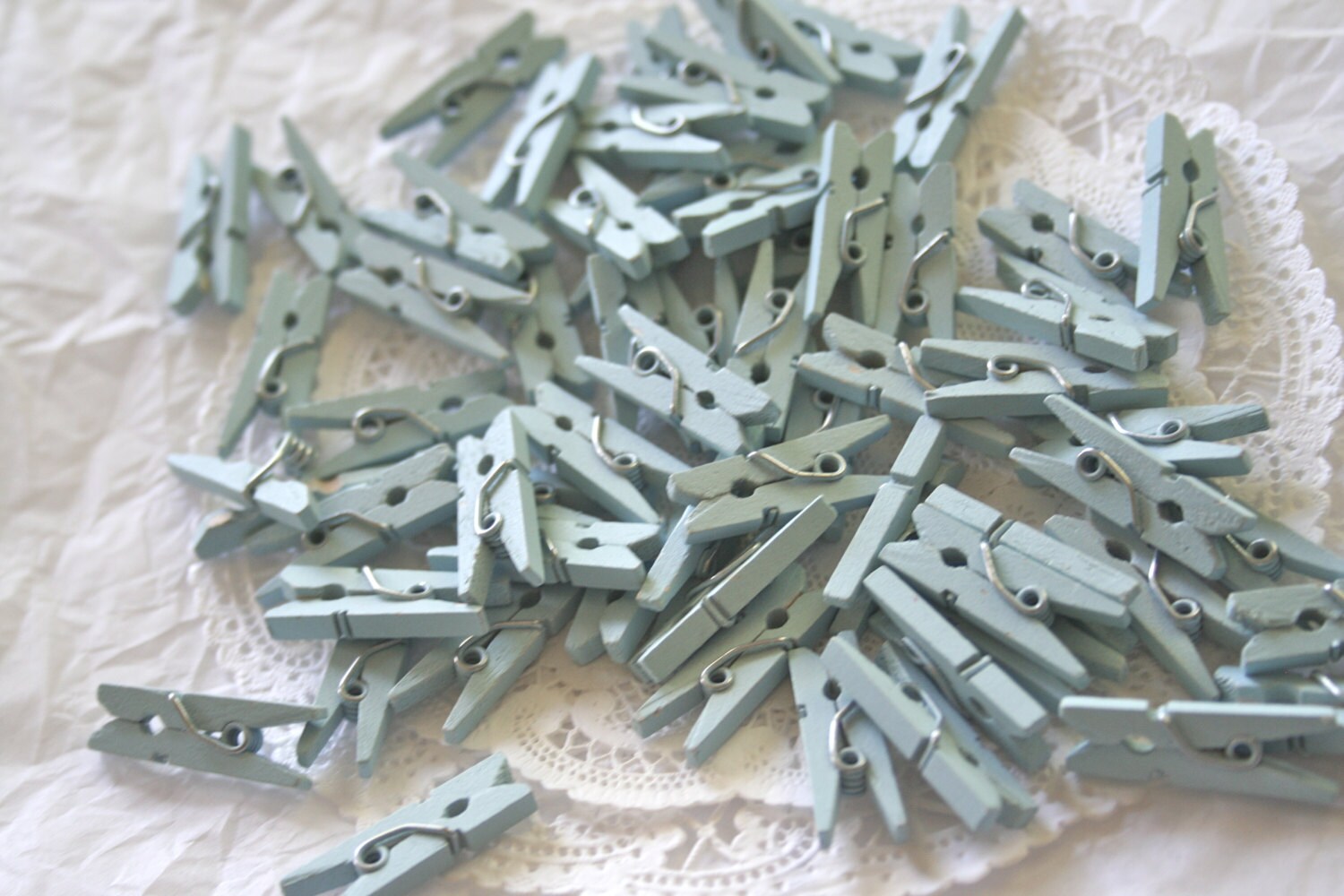 50 BABY BLUE Mini Clothespins and 10 COLOR Choices | Etsy