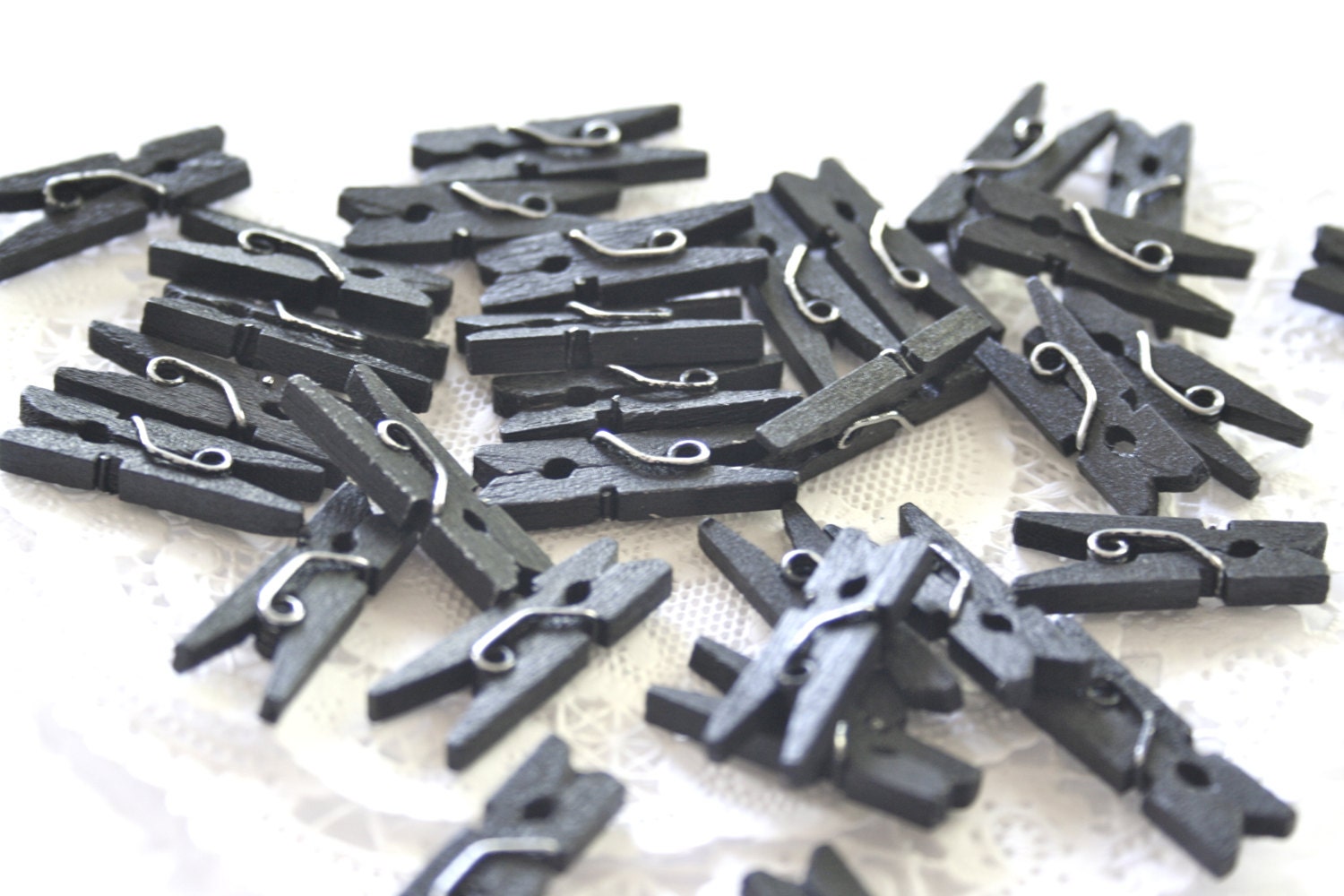 50 BLACK Mini Clothespins, and 10 COLOR Choices - Etsy