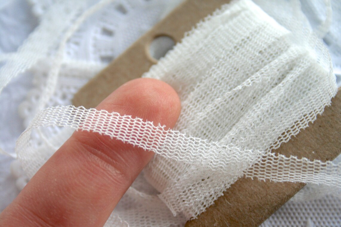 Dainty White TULLE Mesh STRING - Etsy
