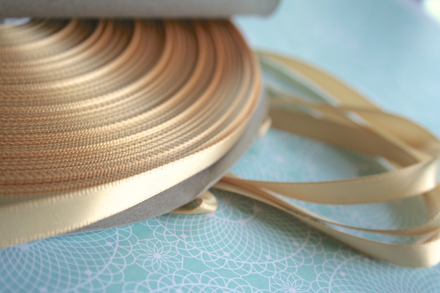 100 Yard Roll of CARAMEL GOLD Double Satin Ribbon - Etsy