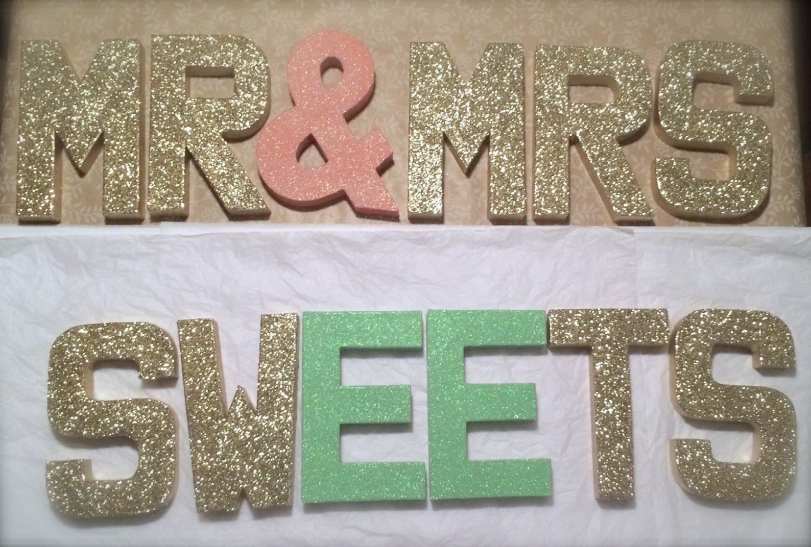 Glitter GLITTER Letters Props WEDDING Decor Any Colors | Etsy