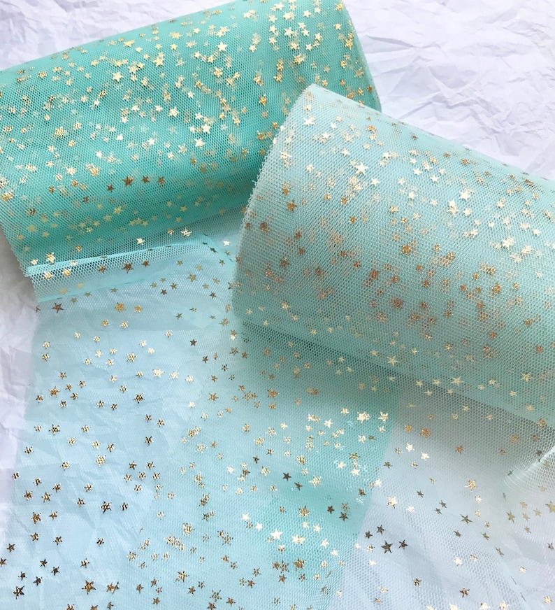 Baby Tulle GOLD STARS TULLE Mesh Ribbon Many Colors - Etsy
