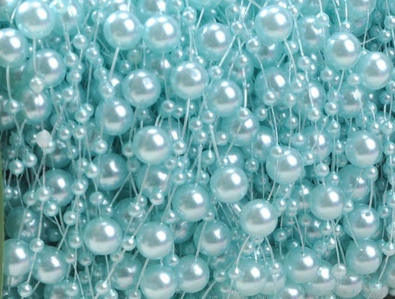 Pearls Beads on Fishline, SELECT COLORS Ribbon String, Floral Trim ...