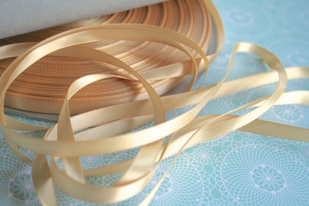 100 Yard Roll of CARAMEL GOLD Double Satin Ribbon - Etsy