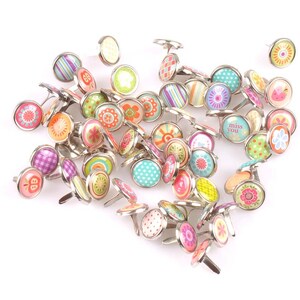 25 Brads, Scrapbooking, Mixed Patterns, Random Mix - Etsy