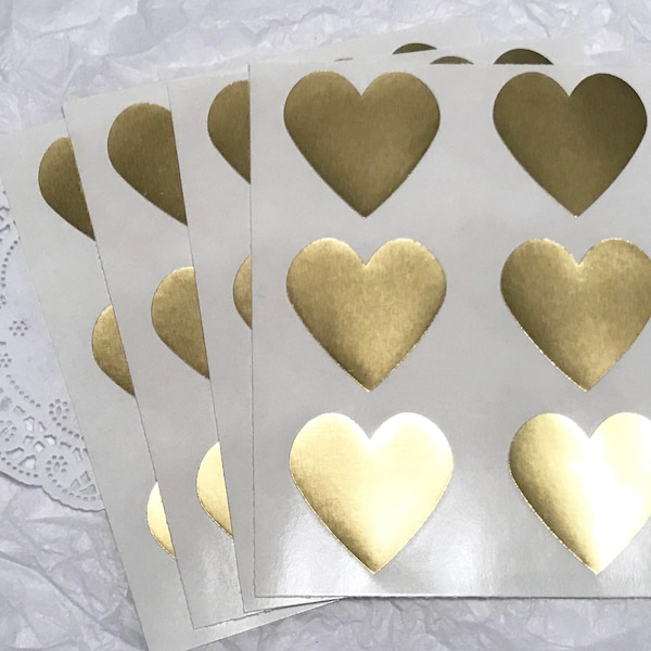 Gold Heart Stickers - Etsy