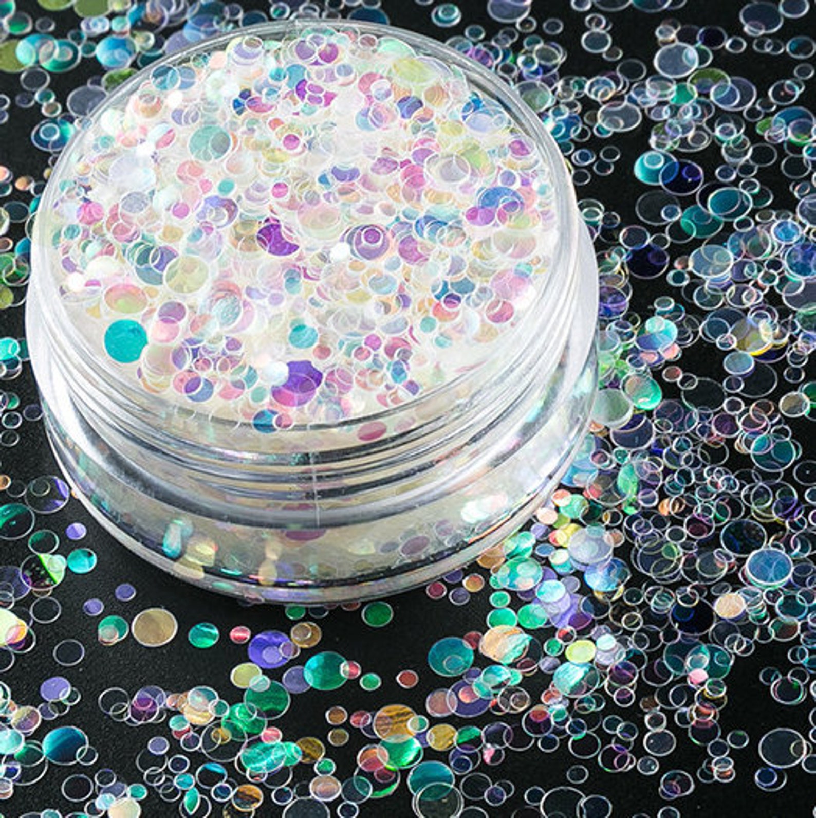 Rainbow Dots Iridescent Glitter: Cosmetic Craft Glitter Mix - Etsy
