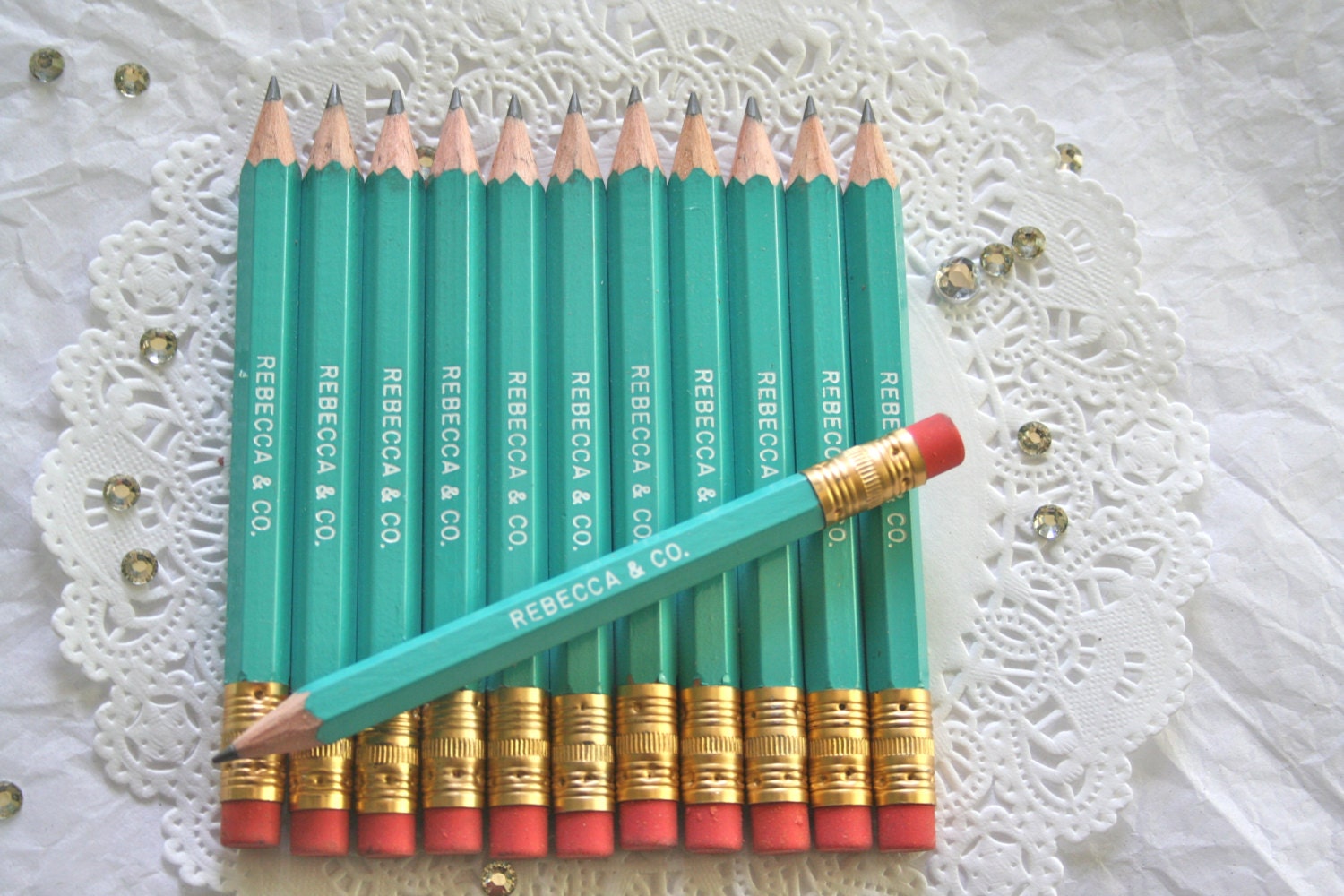 Turquoise Blue Mini Pencils, PERSONALIZED Favors - Etsy