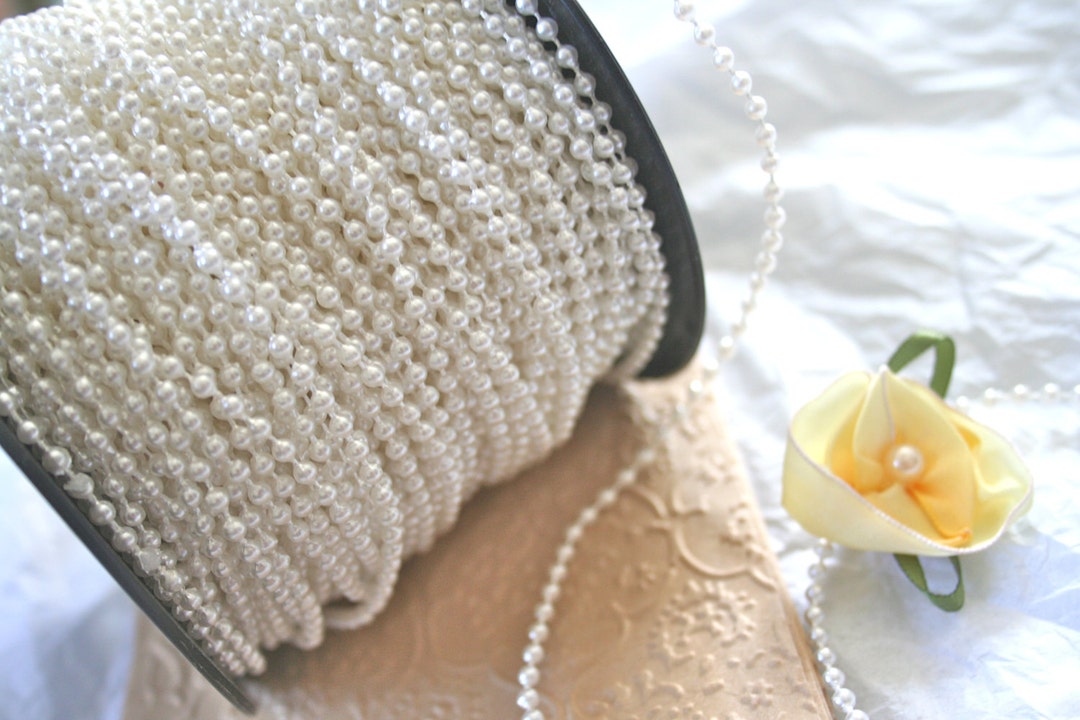 White Bead String, 3mm - Etsy