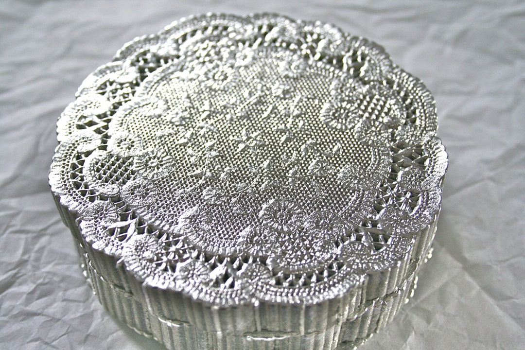 Metallic SILVER 4" Doilies, French Lace, Vintage Style - Etsy