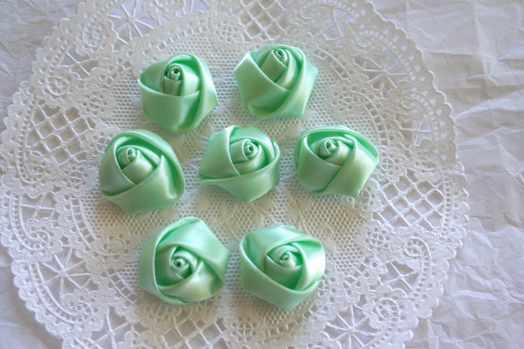 Satin Rose Rosettes, MINT, Rolled Roses - Etsy