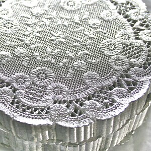 Metallic SILVER 4" Doilies, French Lace, Vintage Style - Etsy