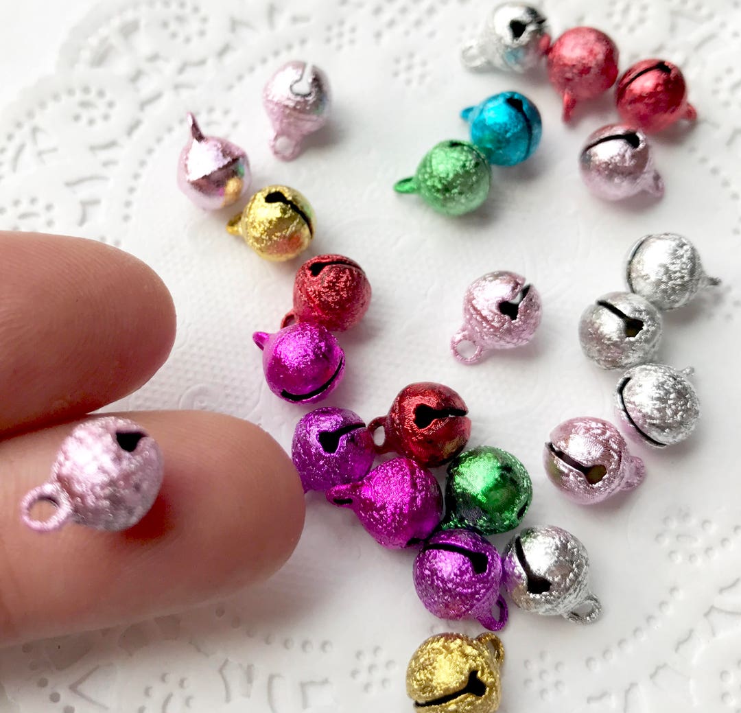Glitter, 20 Colorful Jingle Bells, Sparkly - Etsy