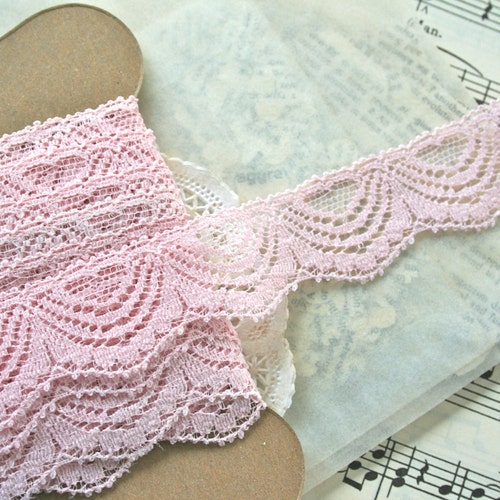 Pink Flower Lace. Floral Cut Work Pink Trim by the Yard for - Etsy