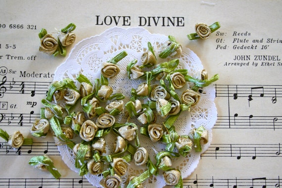 METALLIC GOLD Mini Roses Millinery Scrapbooking | Etsy