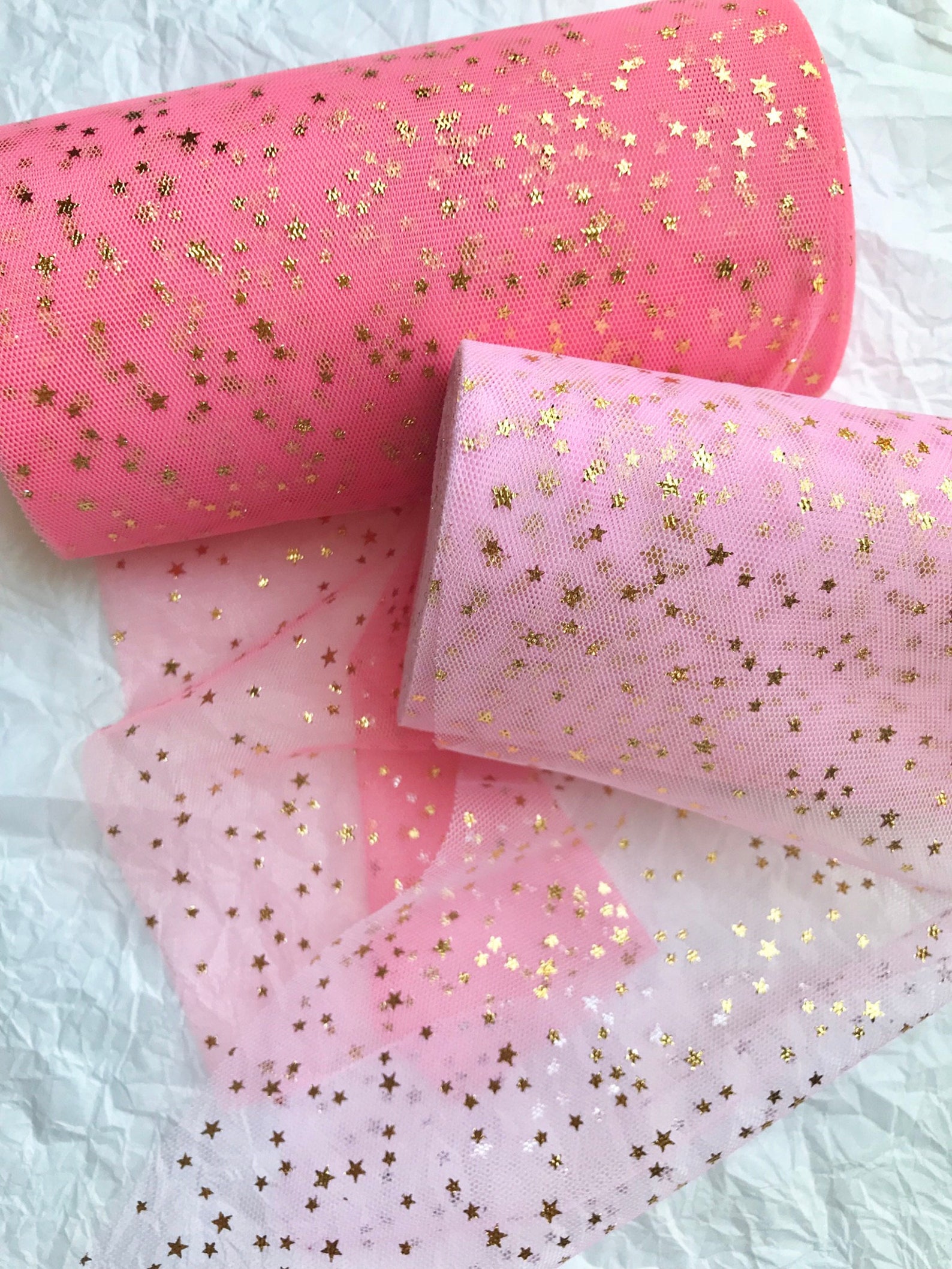 Baby Tulle GOLD STARS TULLE Mesh Ribbon Many Colors | Etsy