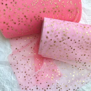 Baby Tulle, GOLD STARS TULLE, Mesh Ribbon, Many Colors - Etsy