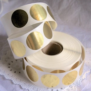 1" Circle Sticker Seals, GOLD or SILVER , Free Shipping on Orders Over ...
