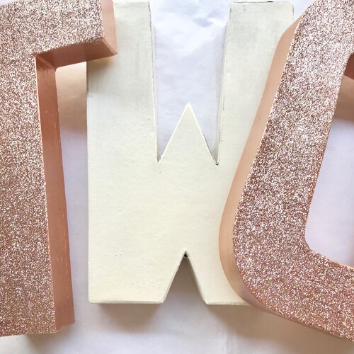 Glitter ROSE GOLD Letters or Numbers ANY Colors Wedding or - Etsy