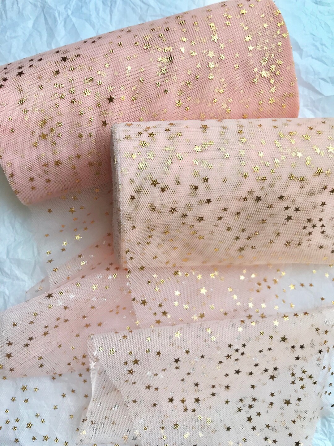 Baby Tulle, GOLD STARS TULLE, Mesh Ribbon, Many Colors - Etsy