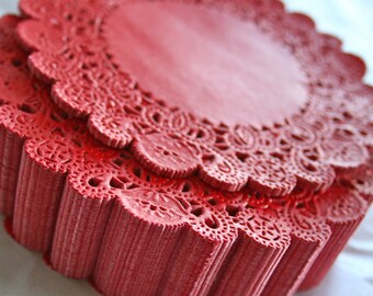 Red Paper Doilies - Etsy