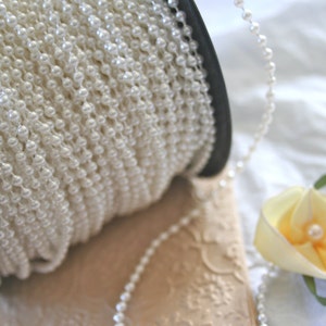 White Bead String, 3mm - Etsy