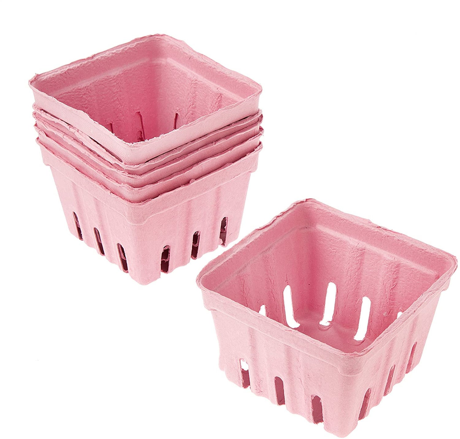 PASTEL Berry Baskets, Natural Kraft, Soft Pink, Hot Pink, White, Made ...