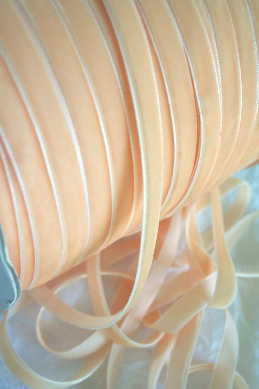 PASTEL TANGERINE Velvet 3/8" Ribbon - Etsy