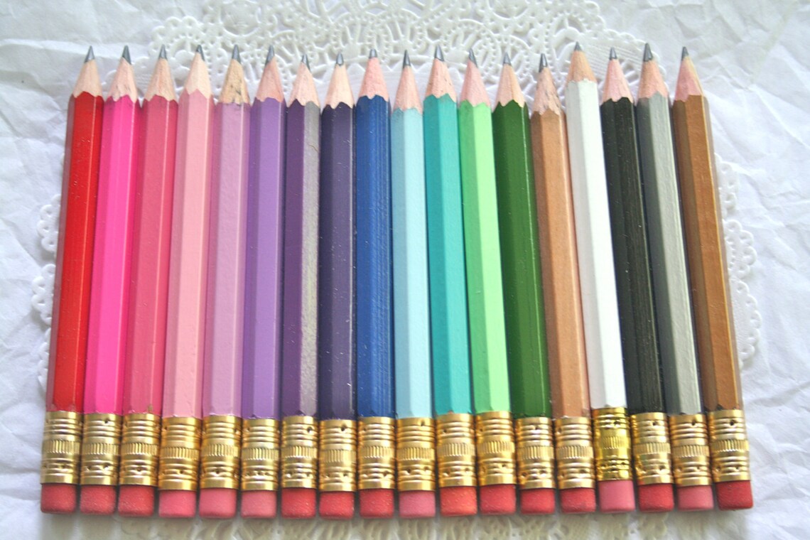 Mini Pencils, 18 Color Choices, Can Be Engraved - Etsy