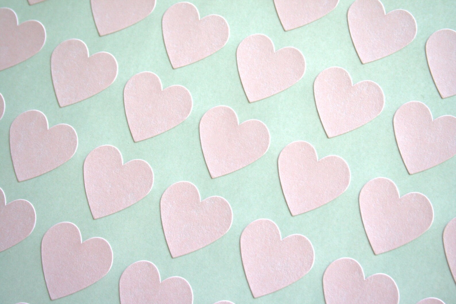 Large POWDER PINK Heart Stickers, Sticker Seals, 6 COLORS - Etsy