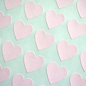 Large POWDER PINK Heart Stickers, Sticker Seals, 6 COLORS - Etsy